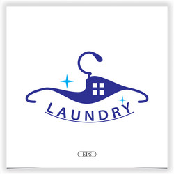 Laundry logo premium elegant template design eps Vector Image