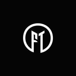 Ft monogram logo isolated with a rotating circle Vector Image