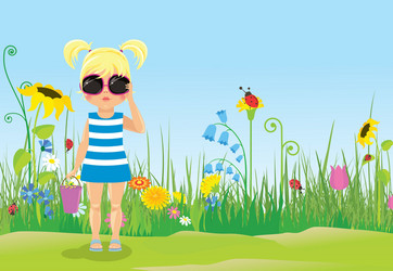 Children gardening and planting Royalty Free Vector Image