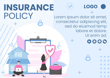 Insurance policy flyer template flat design Vector Image