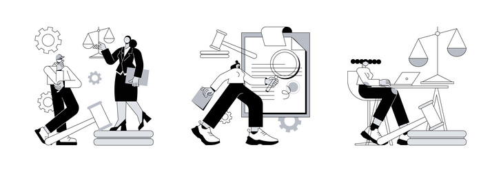 Study criminal case abstract concept Royalty Free Vector