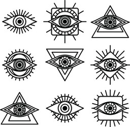 Providence illuminati eye occult symbols tattoos Vector Image