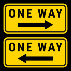 One way blue sign right and left road direction Vector Image