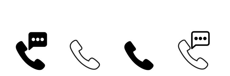 Simple black telephone call symbol isolated Vector Image