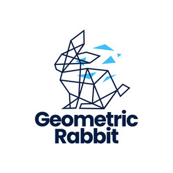 Geometric rabbit hare bunny logo icon origami Vector Image