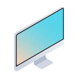 Black isometric pc monitor Royalty Free Vector Image