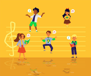 Kid Sing Vector Images (over 5,000)