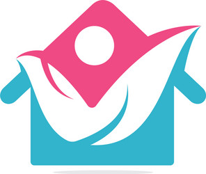 Green home energy protection logo design Vector Image