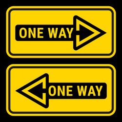 One way blue sign right and left road direction Vector Image