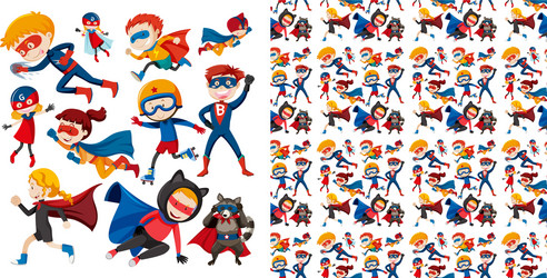Seamless Superhero Paper Vector Images (80)