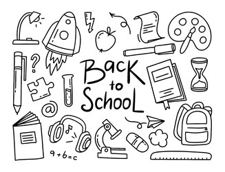 Back to school doodle a large set of elements Vector Image