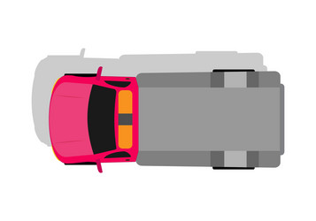 Car van top view flat design Royalty Free Vector Image