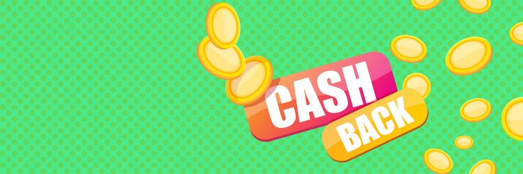 Cash back horizontal banner design template Vector Image