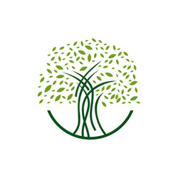 Colorful silhouette tree logo design graphics Vector Image