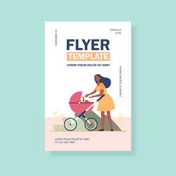 New mom walking with stroller Royalty Free Vector Image