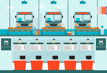 Bus terminal with limousine counter Royalty Free Vector