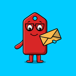 Cute cartoon price tag holding bomb Royalty Free Vector