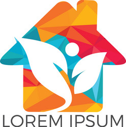 Green home energy protection logo design Vector Image