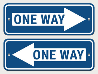 One way yellow sign right and left road direction Vector Image