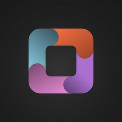 Square divided into four colored parts template Vector Image