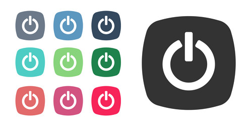 Black power button icon isolated on white Vector Image