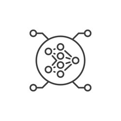 Neural network future technology concept outline Vector Image