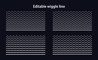 Editable wiggle lines set of wavy curves Vector Image