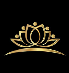 Golden lotus plant Royalty Free Vector Image - VectorStock