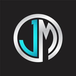 Jm logo initial with circle line cut design Vector Image