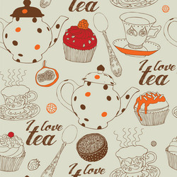 Apple tea seamless pattern Royalty Free Vector Image