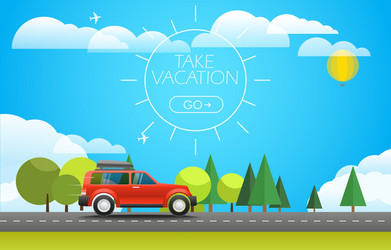 Travel vacation flat concept with gradients Vector Image
