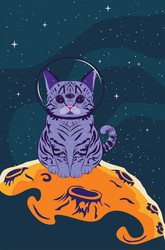 Purple alien cat Royalty Free Vector Image - VectorStock