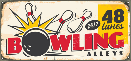 Retro Bowling Alley Signs Vector Images (62)