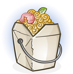Cartoon take out coffee and speech bubble Vector Image