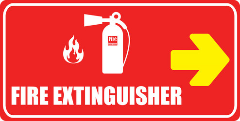 Fire indication icon fair extinguisher direction Vector Image