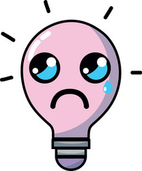 Kawaii cute happy bulb idea Royalty Free Vector Image