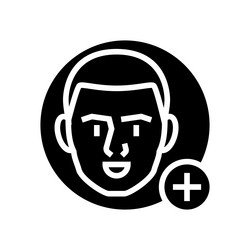 User icon with laptop computer male person Vector Image
