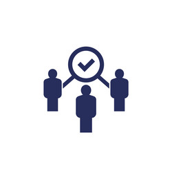 Team icon with people and checkmark Royalty Free Vector