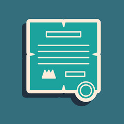 Green decree paper parchment scroll icon Vector Image