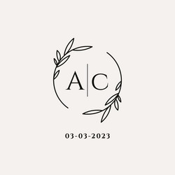 Ac initial wedding monogram logo Royalty Free Vector Image