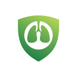 Colorful lung shield logo Royalty Free Vector Image