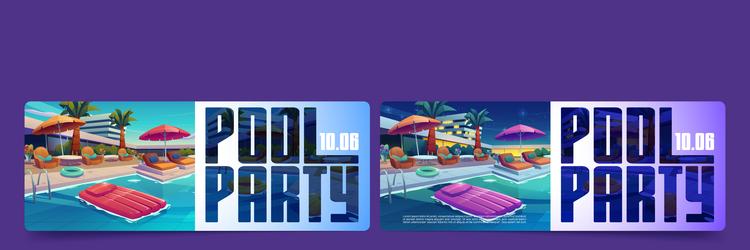 Flat design pool party template Royalty Free Vector Image