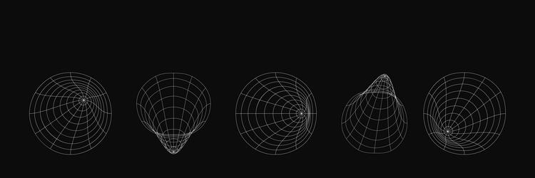 Abstract retro wireframe shapes set of 3d Vector Image