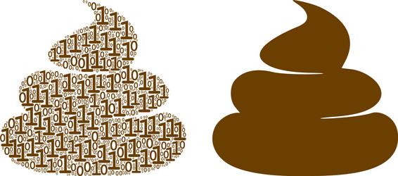 Trash bin composition of binary digits Royalty Free Vector