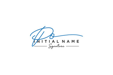 Initial po signature logo template hand drawn Vector Image