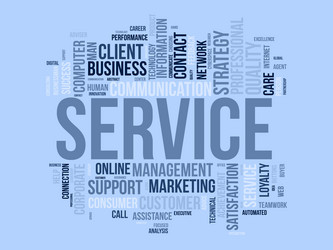 Word cloud background concept for service quality Vector Image