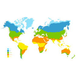 World climate zones map geographic Royalty Free Vector Image