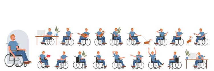 Black active male character with disability Vector Image