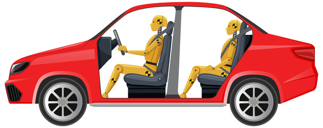 Set of different crash test dummy poses Royalty Free Vector