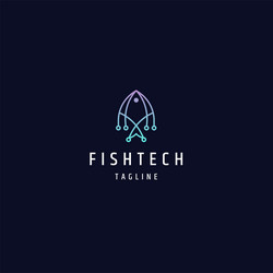 Fish with arrow shape logo icon design template Vector Image